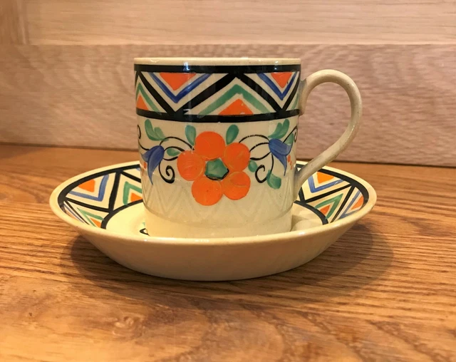 WEDGWOOD MILLICENT MILLY Taplin Art Deco Floral & Geometric Coffee Cup ...