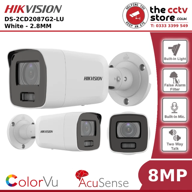 8MP HIKVISION DS-2CD2087G2-LU ColorVu w/ 24hr Colour IP PoE Bullet ...