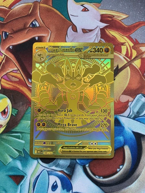 MEGA LUCARIO EX - Mega Evolution 188/132 - English - Gold Rare ...