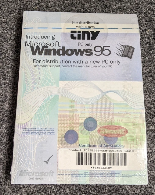 MICROSOFT WINDOWS 95 OEM CD-ROM, manual & certificate £9.99 - PicClick UK