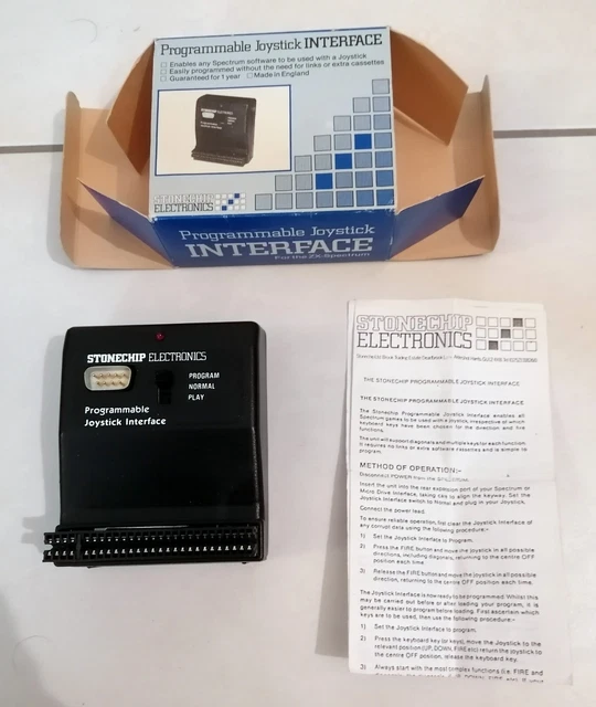 STONECHIP PROGRAMMABLE JOYSTICK Interface for Sinclair ZX Spectrum - Boxed EUR 40,00 - PicClick FR