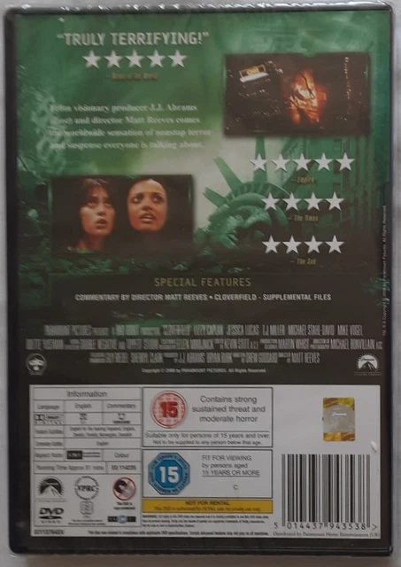 CLOVERFIELD - LIZZY Caplan, Jessica Lucas - Reg 2 Pal Dvd - New ...