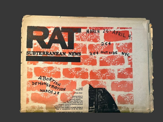 VINTAGE RAT SUBTERRANEAN News NYC Culture Newspaper March 20 $49.00 ...