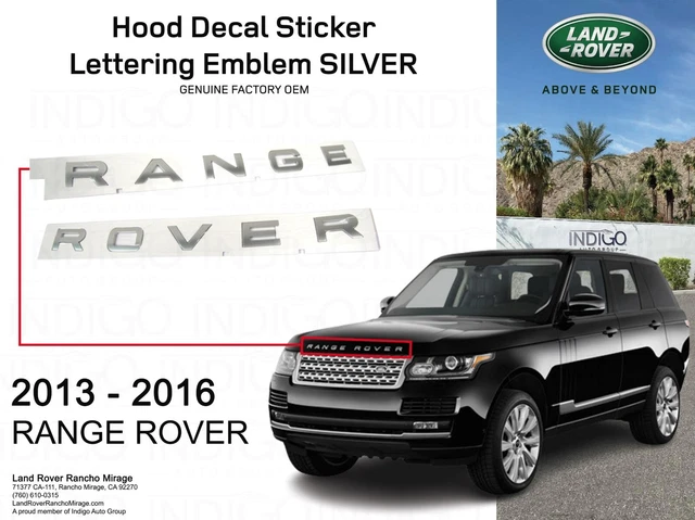 RANGE ROVER L405 Hood Decal Sticker Lettering Emblem SILVER Genuine OEM ...