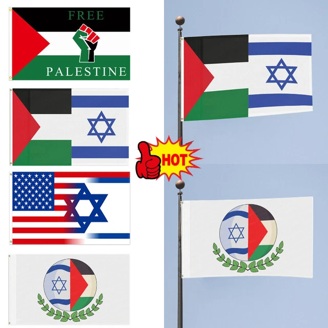 AMERICAN PALESTINE ISRAELI National Friendship Flag I Stand With ...