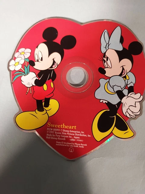 DISNEY SWEETHEART MUSIC CD Mickey & Minnie Heart Shaped CD Japan Issue ...
