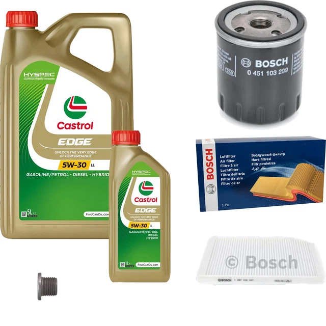 BOSCH INSPECCIÓN SET 6L castrol edge 5W-30 Ll para Renault Laguna I 2.0 ...