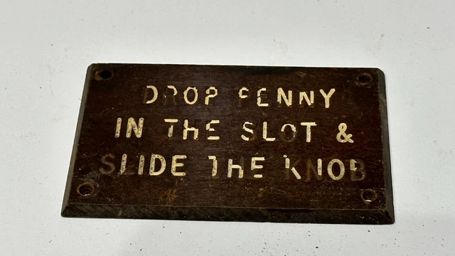 BRITISH RAIL STATION Toilet Door Sign 'Drop Penny In The Slot & Slide ...