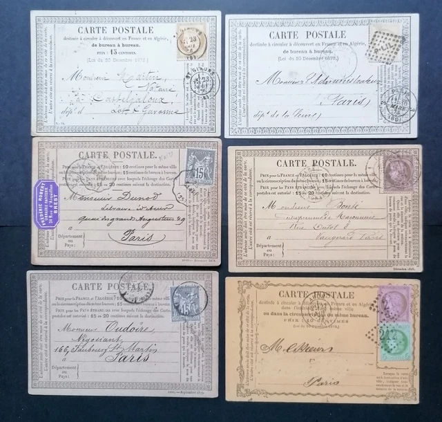 LOT DE 6 Cartes Précurseurs. France. A Voir. Obliteration PLIL. EUR 6 ...