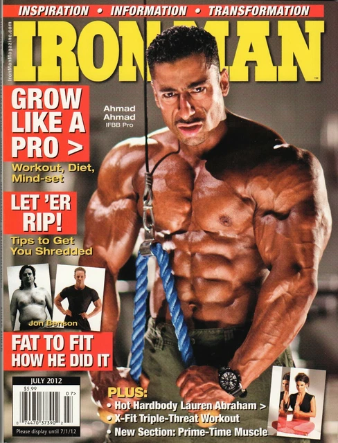 IRONMAN MAGAZINE JULY 2012 IFBB PRO Ahmad Hot Body Lauren Abraham ...