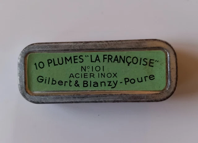 ANCIENNE BOÎTE DE 10 plumes "LA FRANCOISE" Gilbert & Blanzy-Poure EUR 1 ...