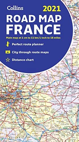 MAP OF FRANCE 2021: Folded road map (C..., Collins Maps EUR 17,75 ...