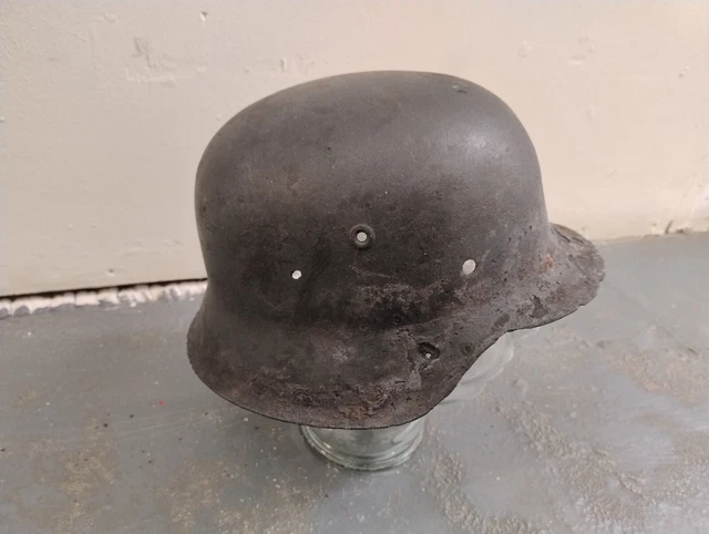 ORIGINAL WW2 GERMAN Army Helmet. Real battlefield relic. Signed!!! GH-3 ...