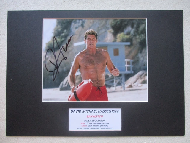 DAVID HASSELHOFF &THE Hoff" Baywatch Actor/Singer Signed Photo Mount ...