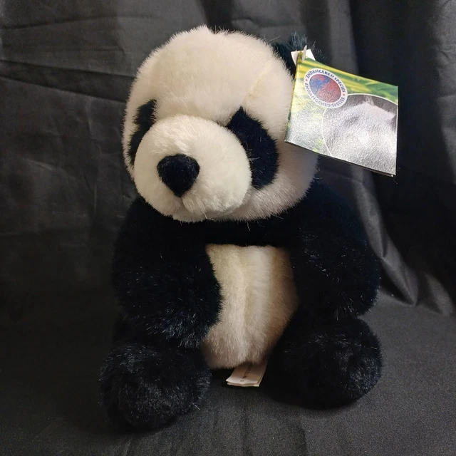 VINTAGE 1999 TCC Endangered Species Sitting Panda Soft Plush Toy Tag 9 ...