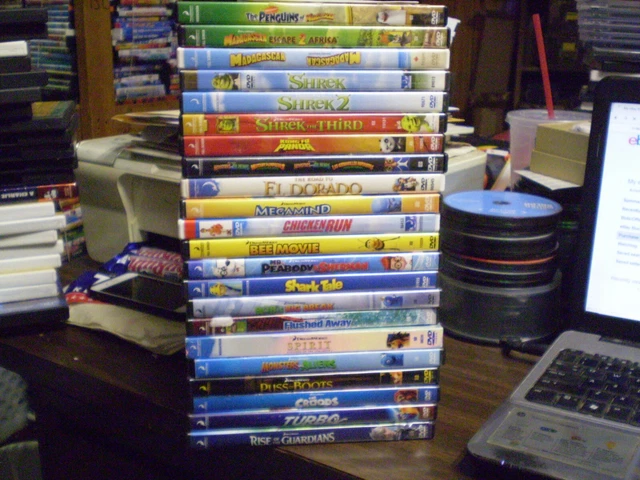 (23) LOTTO DVD per bambini Dreamworks: Madagascar Shrek Croods Turbo Mr ...