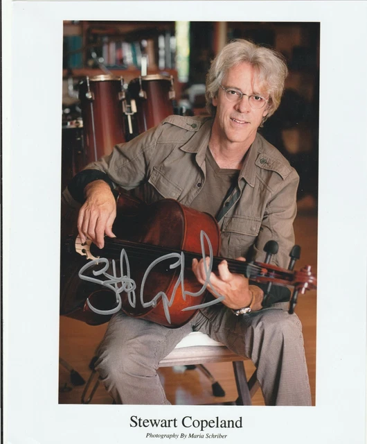 AUTOGRAPHE ORIGINAL: STEWART COPELAND "THE POLICE" Batteur / G.F: 20x25 ...