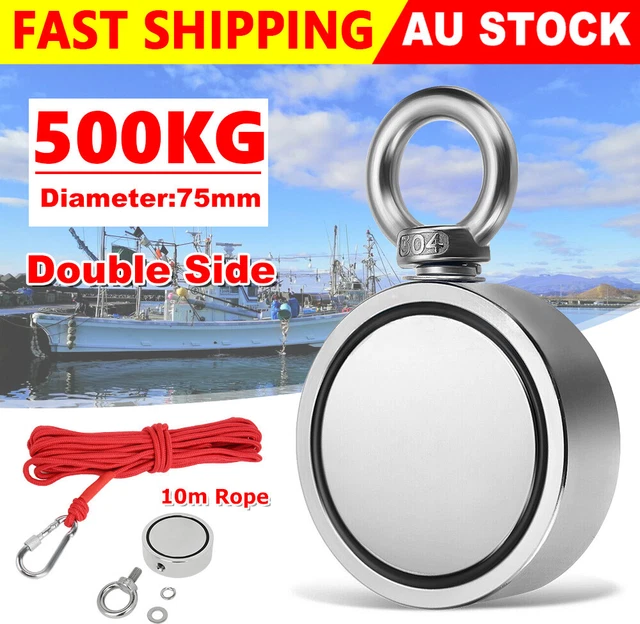 500KG MAGNETS DOUBLE Side Neodymium Metals Recovery Fishing Treasure ...