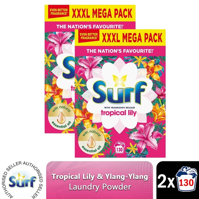 SURF CONCENTRATED TROPICAL Lily & Ylang-Ylang Laundry Powder 130W, 6 ...