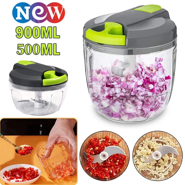 UK MANUAL PULL Rope Food Vegetable Chopper Hand Held Pulling Slicer ...