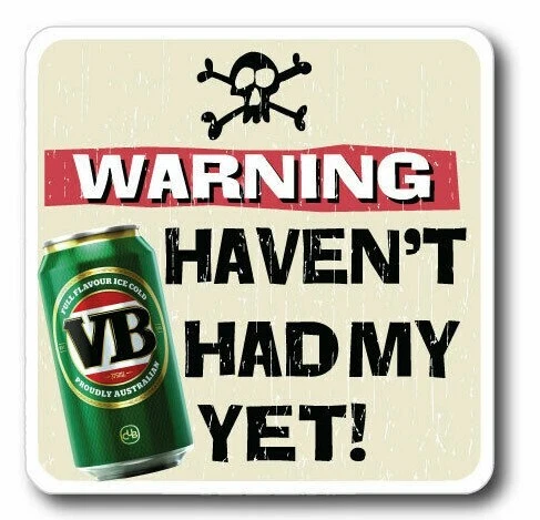 WARNING BEER FRIDGE Sticker/ Decal - Bogan VB No Poofter Man Cave ...