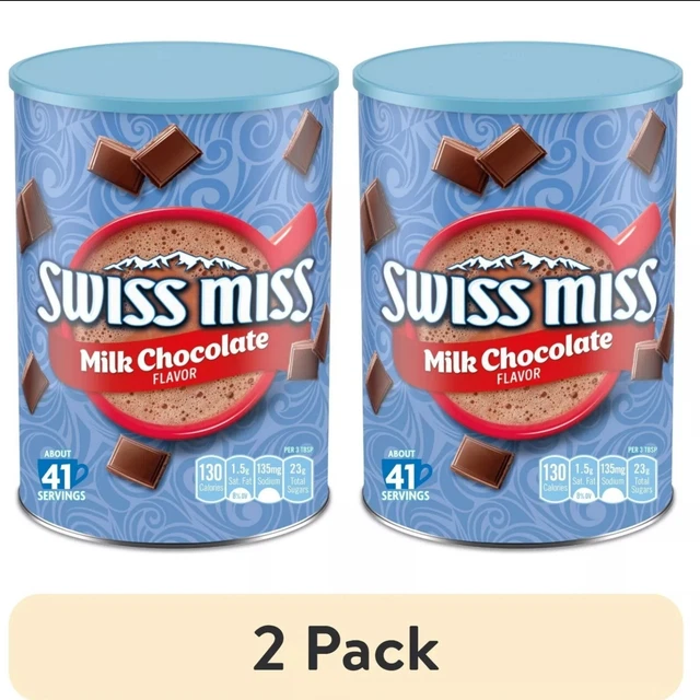SWISS MISS MILK Chocolate Flavored Hot Cocoa Mix, 45.68 Oz Canister 2 ...