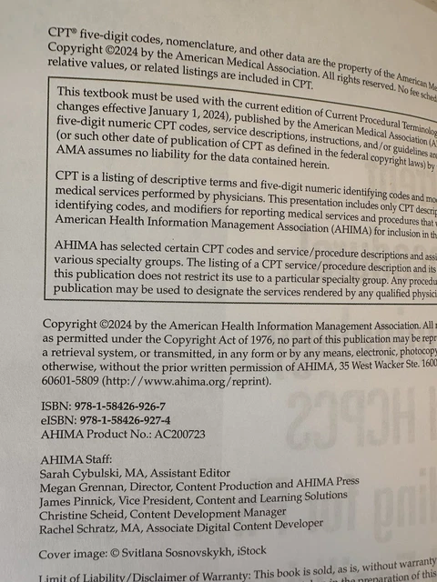 CURRENT PROCEDURAL TERMINOLOGY and HCPCS Coding from AHIMA 2024 $91.74 ...
