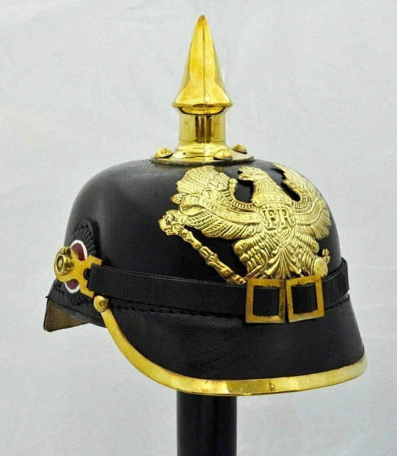 LEATHER GERMAN EARLY Prussian Blue Helmet WW1 Helmet Vintage Helmet ...