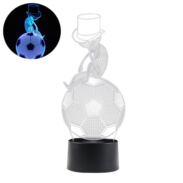 THINKING FOOTBALL BOY Design Lamp 3D LED Night Light Touch Desk Lamp £ ...