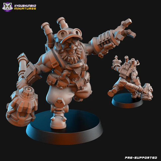 DWARF SCOUT WITH Hammer and Claw Arm, Wargames Sci-Fi Proxy Dwarf ...