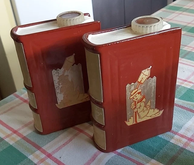RARE VINTAGE WEST German Port And Brandy Book Shaped Ceramic Bottles ...
