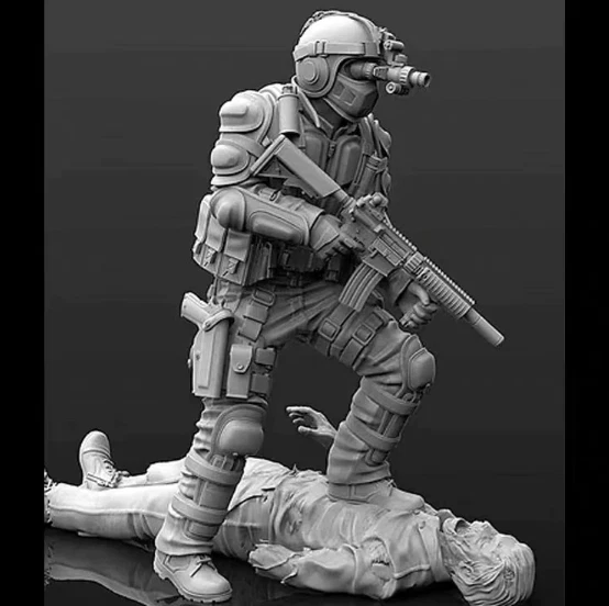 1/35 MODERN SOLDIER Active Duty War Rifle Resin Figure Model Kit ...