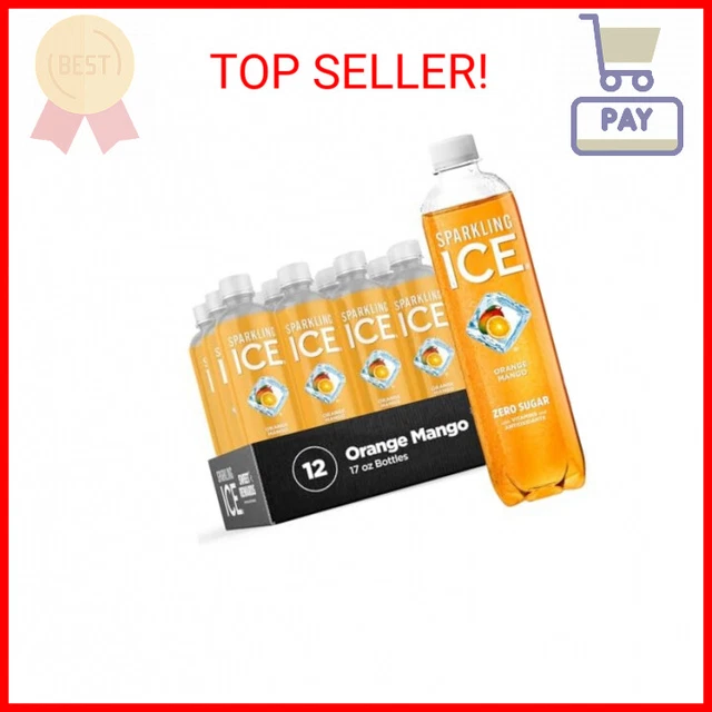 SPARKLING ICE, ORANGE Mango Sparkling Water, Zero Sugar Flavored Water, with Vit £17.14 ...