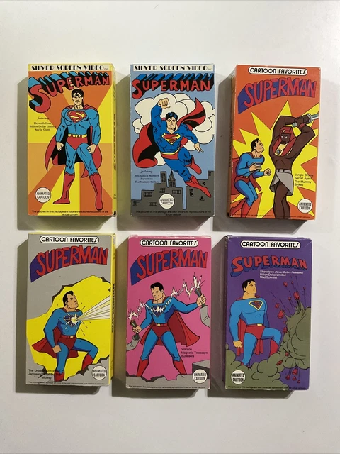 VHS SUPERMAN CARTOONS Silver Screen Video VHS Collectible Rare Set of 6 ...