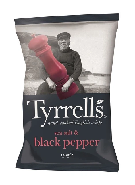 1 X TYRRELLS Sea Salt & Black Pepper Sharing Crisps Snacks 150g $9.69 ...