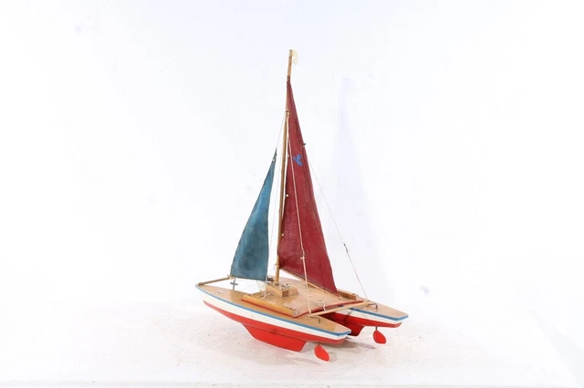 ALTES SEGELBOOT KATAMARAN Zweirumpf Günther Seifert Vintage Boot Schiff ...