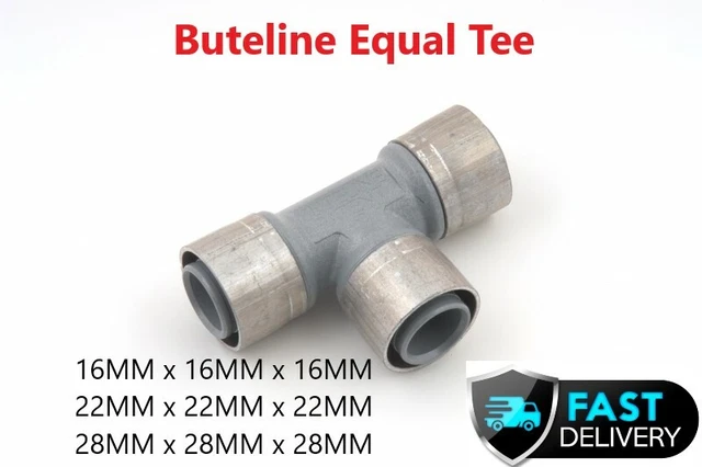 BUTELINE EQUAL TEE - 16MM, 22MM, 28MM £7.09 - PicClick UK
