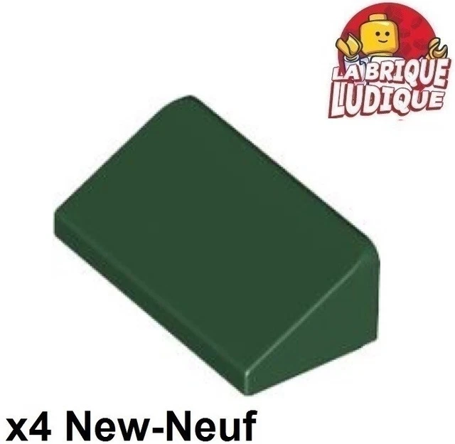 LEGO 4X SLOPE brick brique pente inclinée toit roof 1x2 vert foncé ...