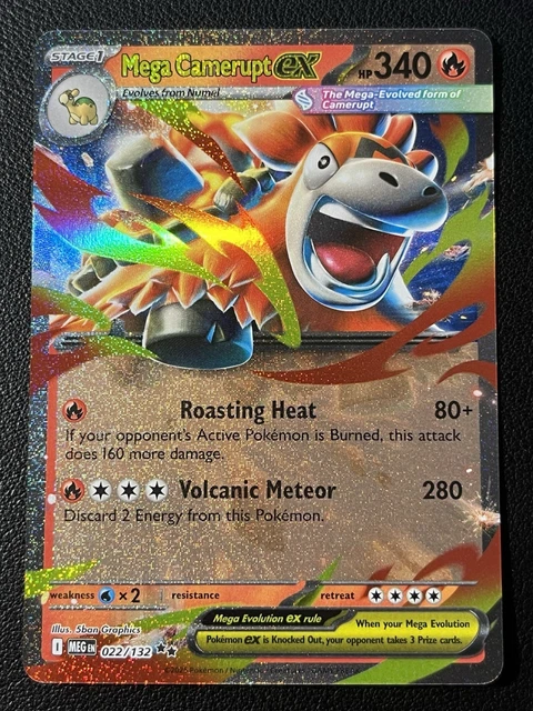 MEGA CAMERUPT EX Pokemon TCG Mega Evolution 022/132 Double Rare English £3.58 - PicClick UK