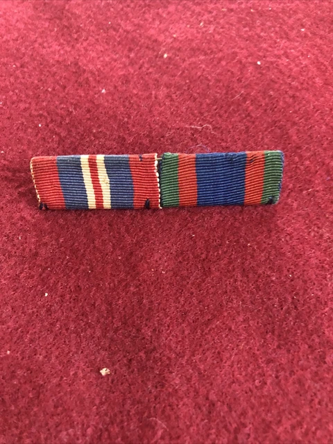 WW2 ROYAL CANADIAN Army Service 2 Ribbon Bars Volunteer, The Overseas ...