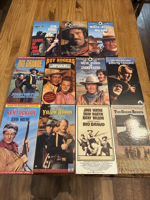 JOHN WAYNE VHS Lot Plus Quigley Down Under & Roy Rodgers Rio Bravo 10 ...