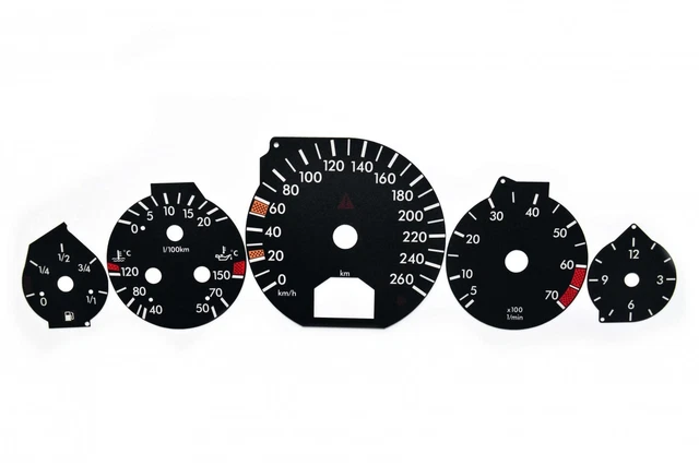 MERCEDES W140 - replacement tacho dials converted from MPH to Km/h ...