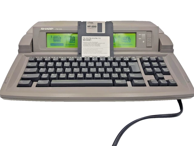 SHARP FONT WRITER FW-550 Word Processor Electronic Typewriter Floppy ...