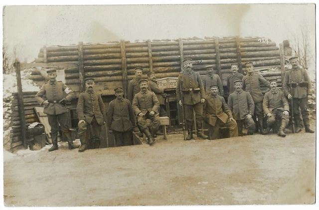 WW1 PHOTO POSTCARD German Soldiers 17th Landwehr Div Trench Metz France ...