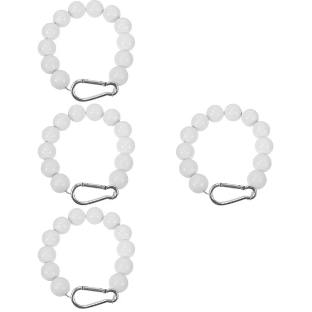 4 PACK FLAGPOLE Bead Retaining Ring Rod Beaded Stainless Steel Chain £ ...