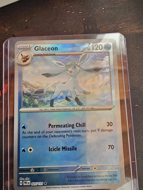 GLACEON POKEBALL HOLO 25/131 Prismatic Evolutions Pokemon TCG £7.50 ...