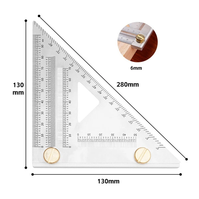 RÈGLE TRIANGLE AVEC dossier amovible pour marquage et positionnement ...