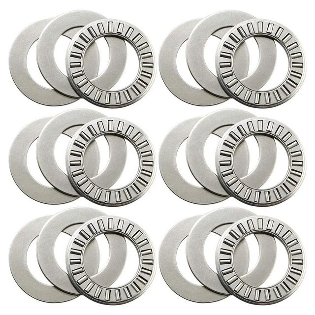 HEAVY DUTY AXIAL Load Bearing 6 Sets Thrust Needle Roller Bearings with ...