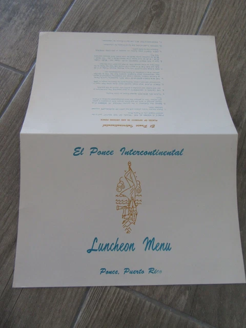 MENU RESTAURANT EL Ponce Continental Ponce Puerto Rico EUR 20,00 ...