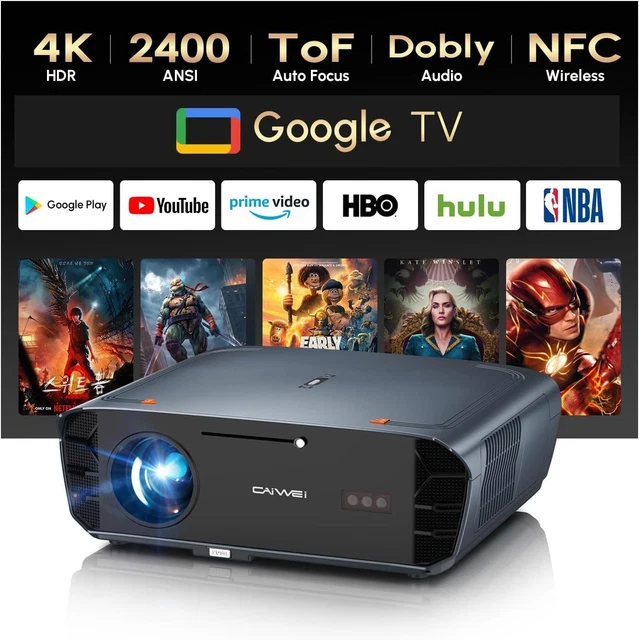 2400ANSI 4K SMART Projector Google TV WiFi6 Dolby NFC £990.92 - PicClick UK